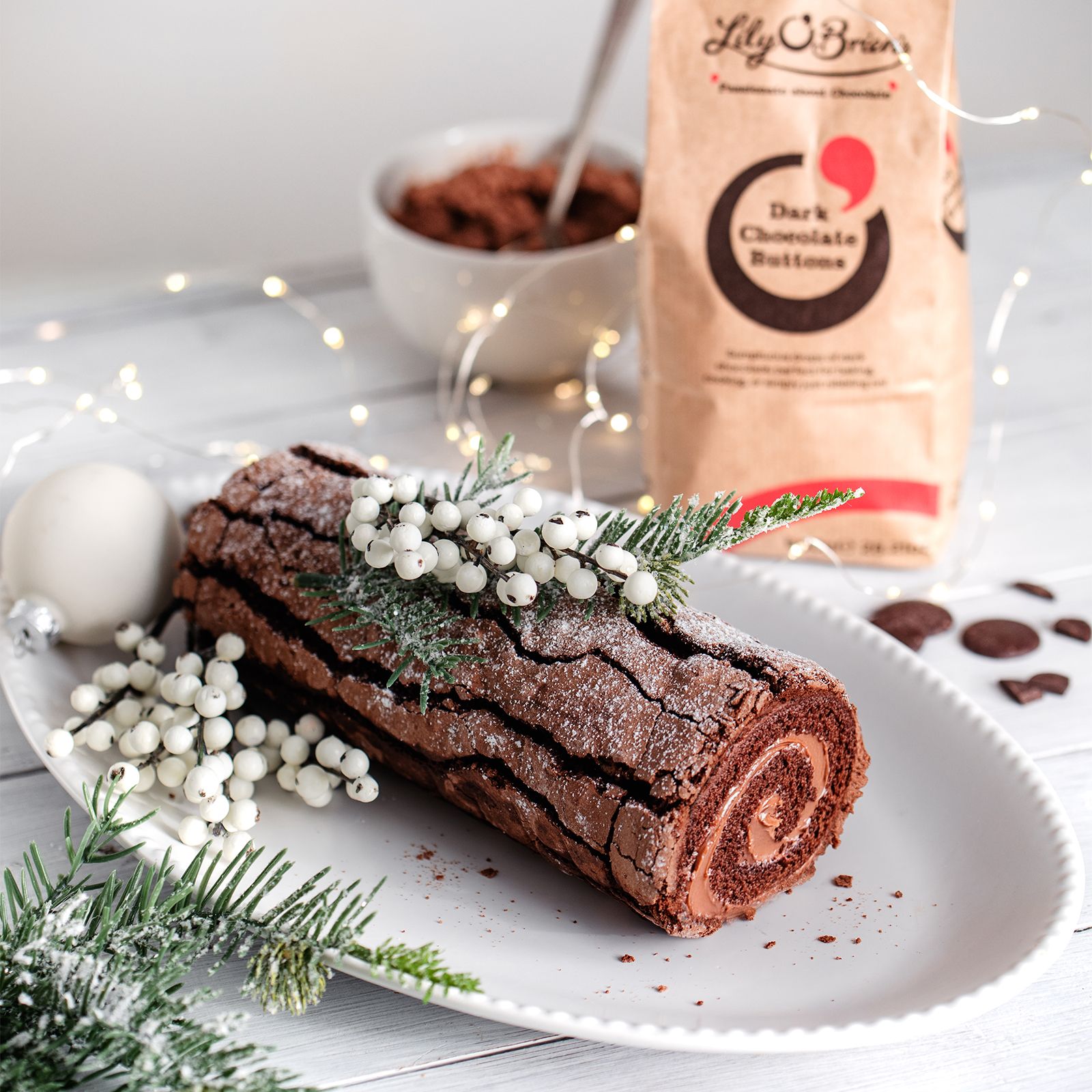 Festive Chocolate Roulade Recipe.
